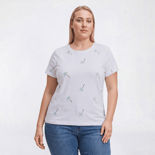 Click here for Plus Size Bonnie Evans Short Sleeve Bejeweled Palm... prices